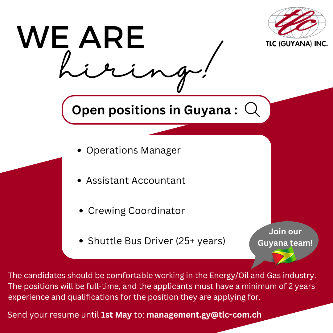 TLC SA - We are Hiring – TLC Guyana Inc